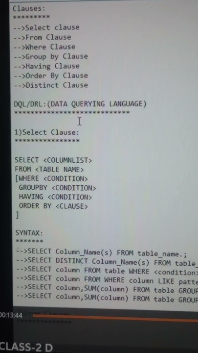 Sql Clauses Select Clause From Clause Oracleplsql Coding Plsql Oraclesqldeveloper Youtube 