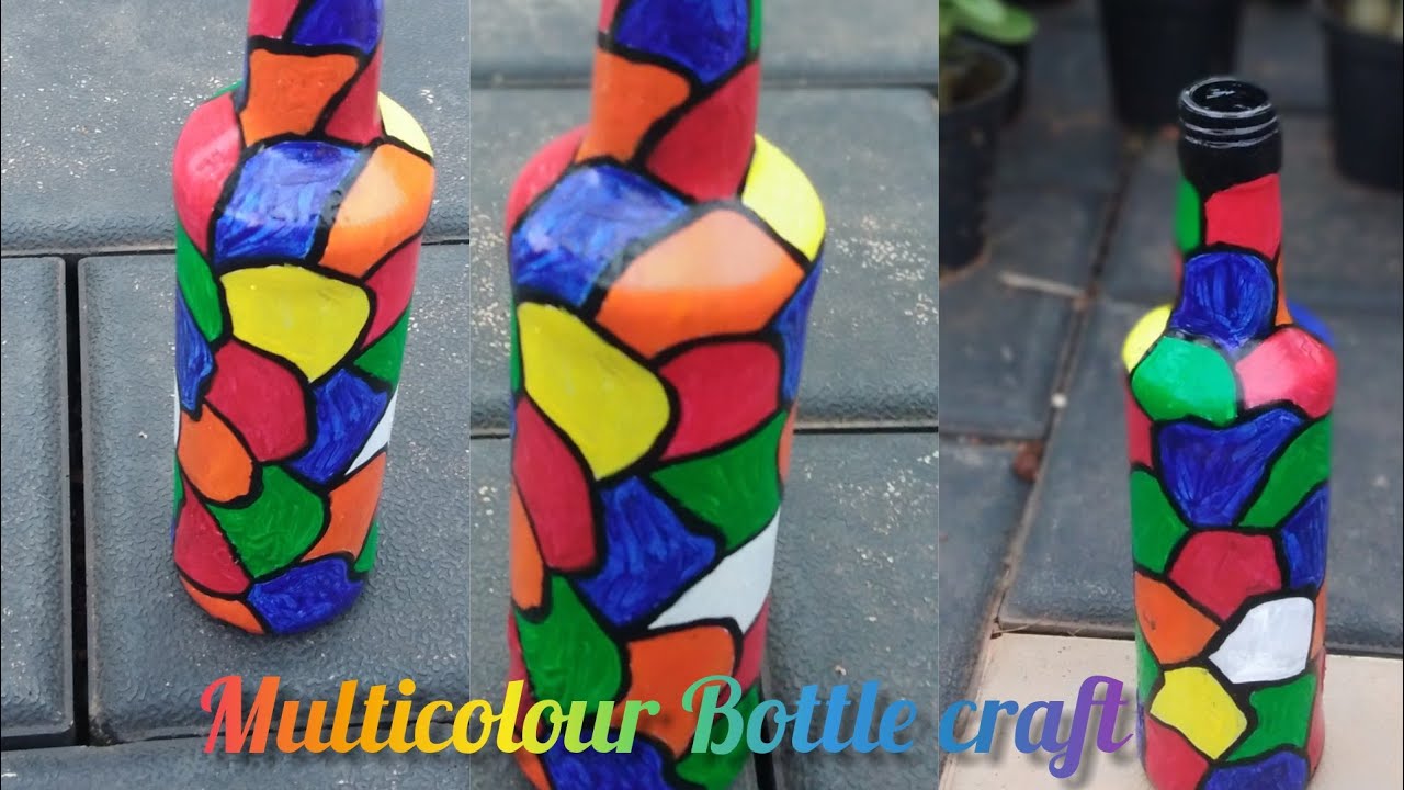 Easy Multicolour Bottle art!!!! - YouTube