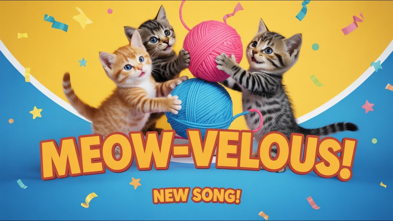 Funny Cat Song for Kids | Cute Kitten Singing and Dancing Nursery ...
