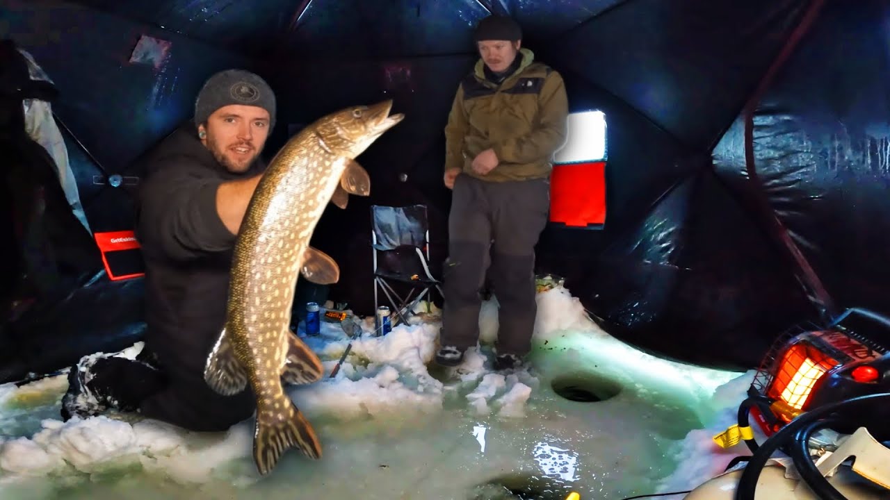 [E3] Ice Fishing a SECRET Alaskan Lake FULL of Pike *Catch Clean Cook ...
