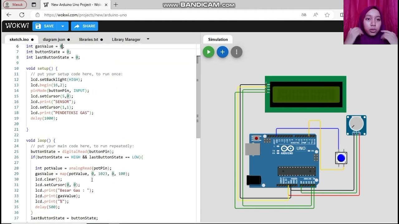 Rangkaian Simulator Sensor Gas Pada Wokwi | MIKROKONTROLER | WOKWI ...