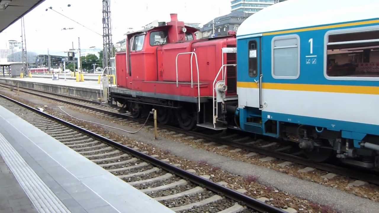 Side rod Class 363 116-5 pulls cars in Munich - YouTube