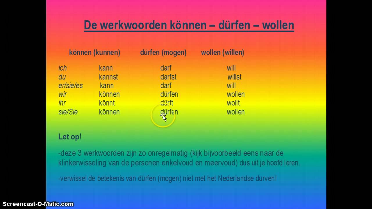 Grammatica uitleg können-dürfen-wollen - YouTube