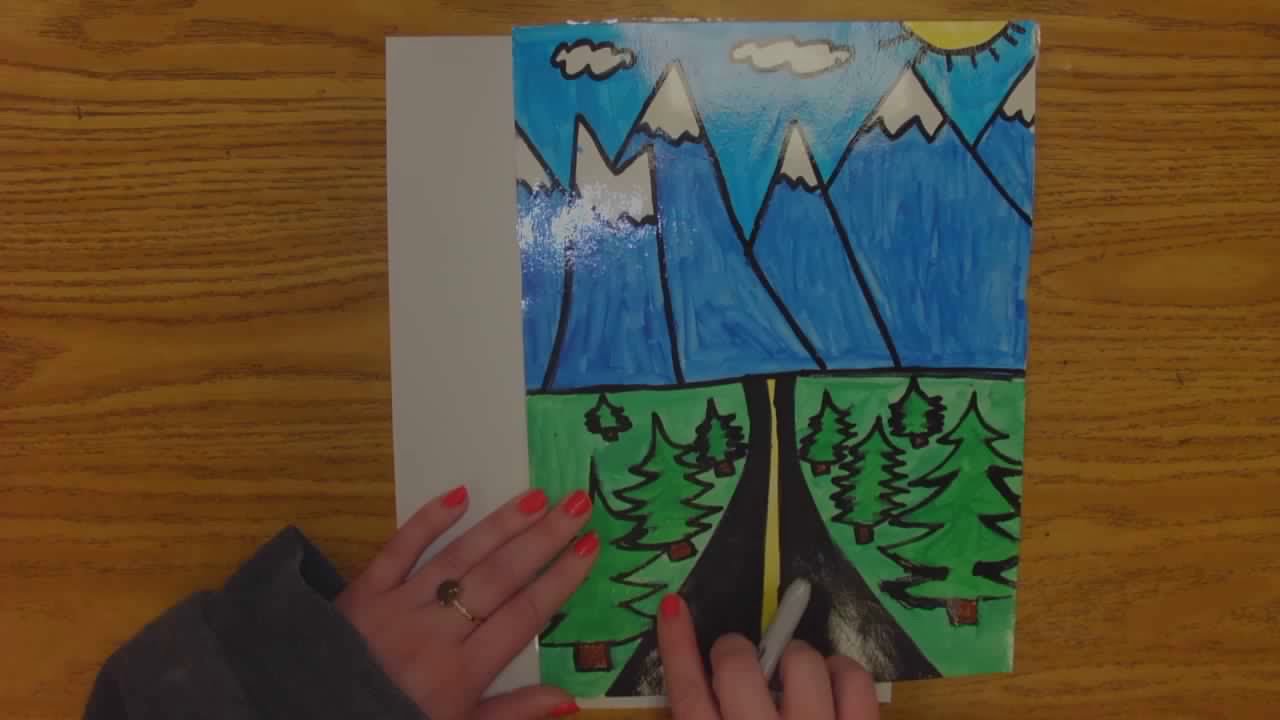 How to Draw Perspective Landscape ~ Distance Learning 4th Grade - YouTube