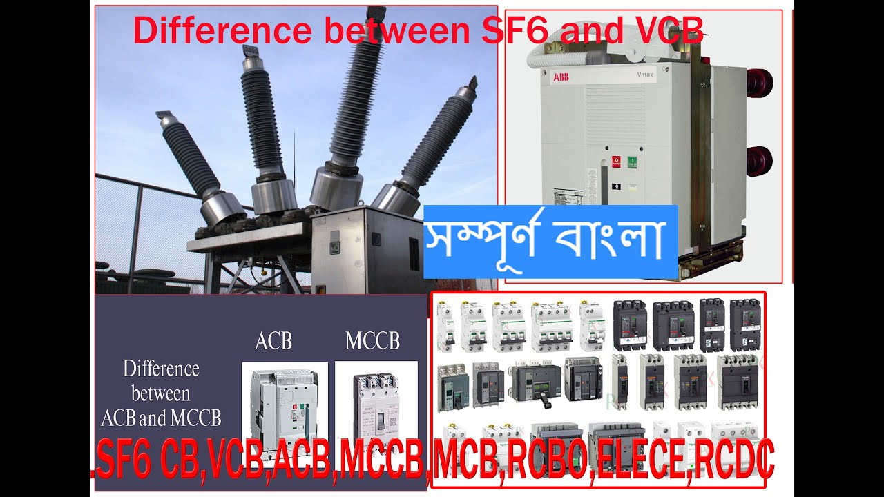 SF6,VCB,ACB,MCCB,MCB,RCB,ELCB,RCBO,RCDC Bangla Tutorial , English ...