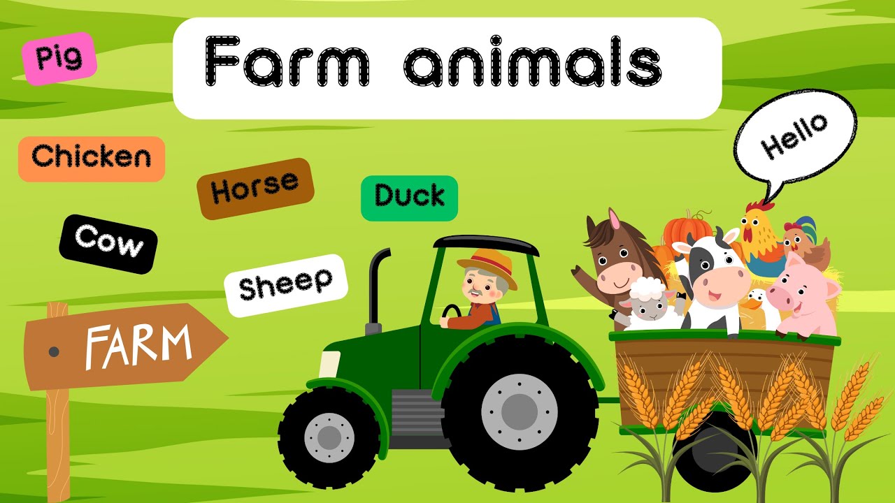 Farm animals | Kids vocabulary | learn farm animal names in English ...