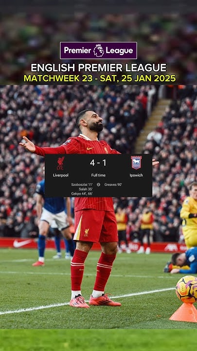 Liverpool vs Ipswich Town (4-1) | Premier League Results Today - YouTube