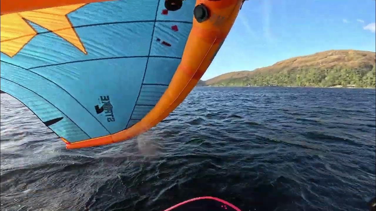 Winging it - Learning to wing foil Session 60 - First turns - YouTube