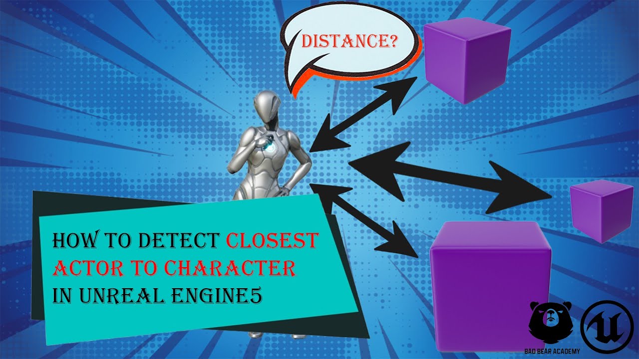 how to find closest actor to the character in unreal engine5 - YouTube