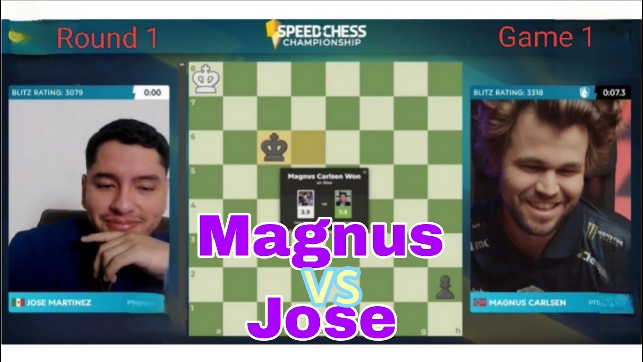 Magnus vs Jose ! Speed chess championship Round 1 Game 1 #chess # ...