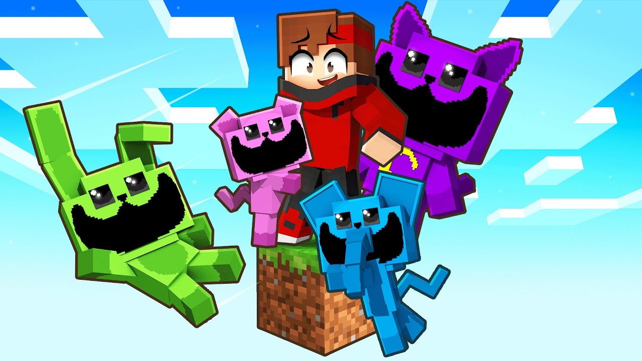 Coincé sur un CHUNK avec CAT NAP sur Minecraft ! - YouTube