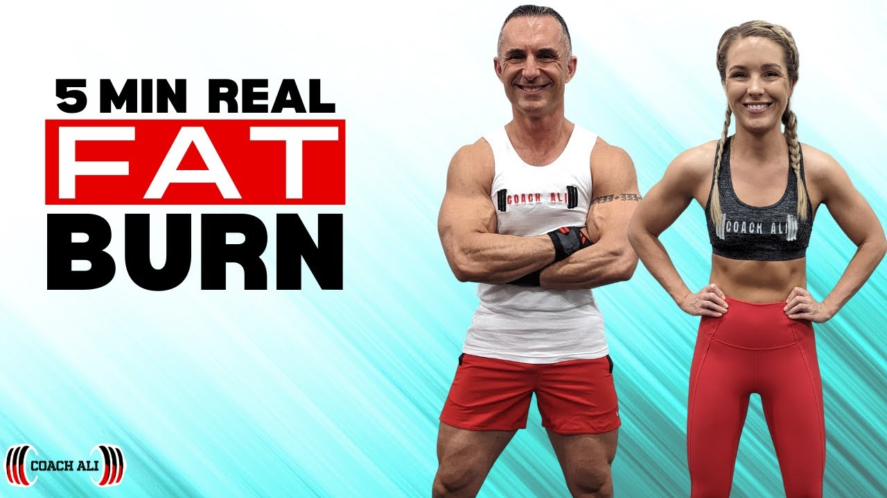 5 minute NO EQUIPMENT FAT BURN at home workout with Coach Ali - 80 ...
