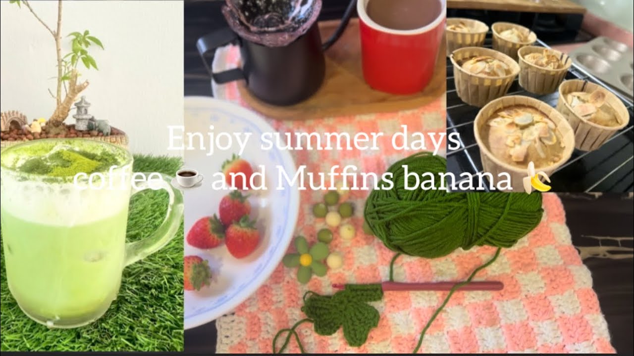 Enjoy summer cozy River, homemade matcha latte and Almond banana ...