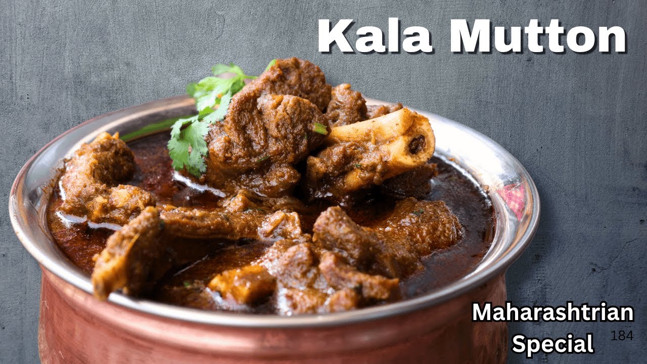 झन्नाटेदार काला मटन रस्सा | Kala Mutton Rassa recipe | गावरान काळं मटण ...