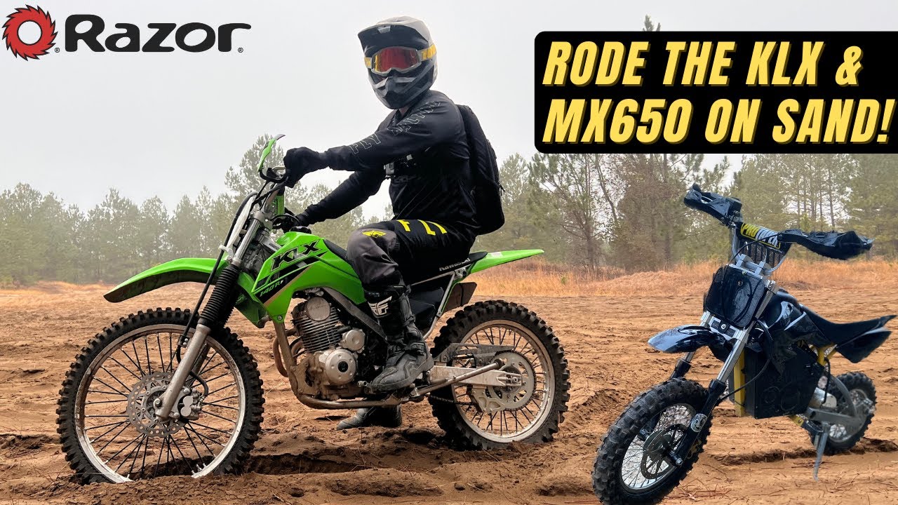 Testing Out the Mini Enduro Razor MX650 | Taking the Kawasaki KLX140RF ...