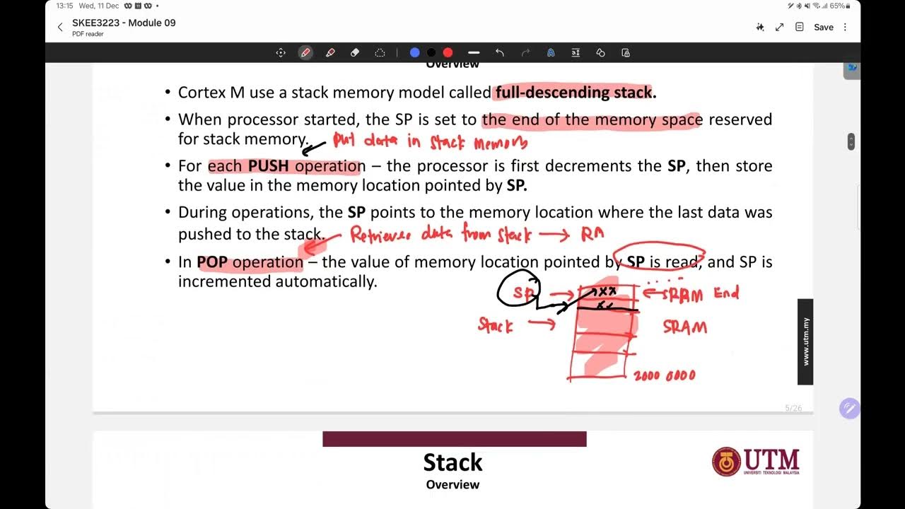 SKEE 3223 Module 9 - Stack Pointers In STM32 - YouTube