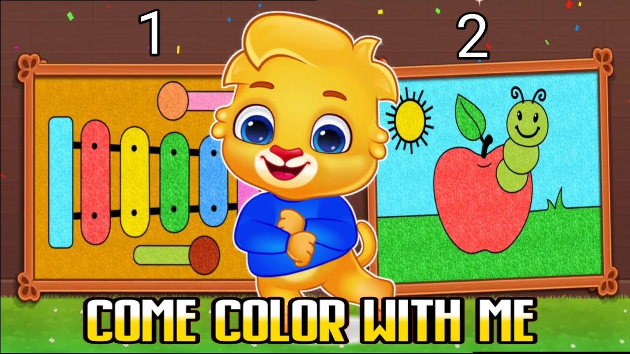 How to color a Xylophone and an Apple with a Smalli Caterpillar - YouTube