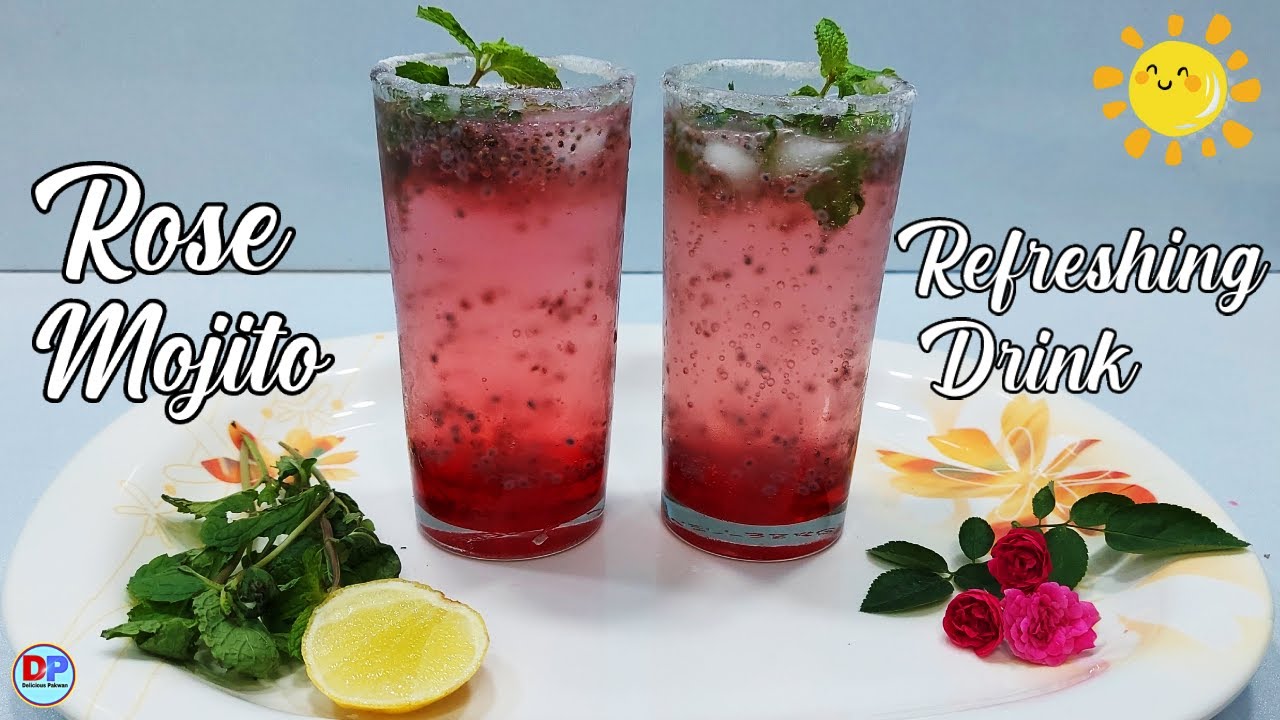 How to make Rose Mojito | Rose Mojito kaise banaye | Roohafza Sharbat ...