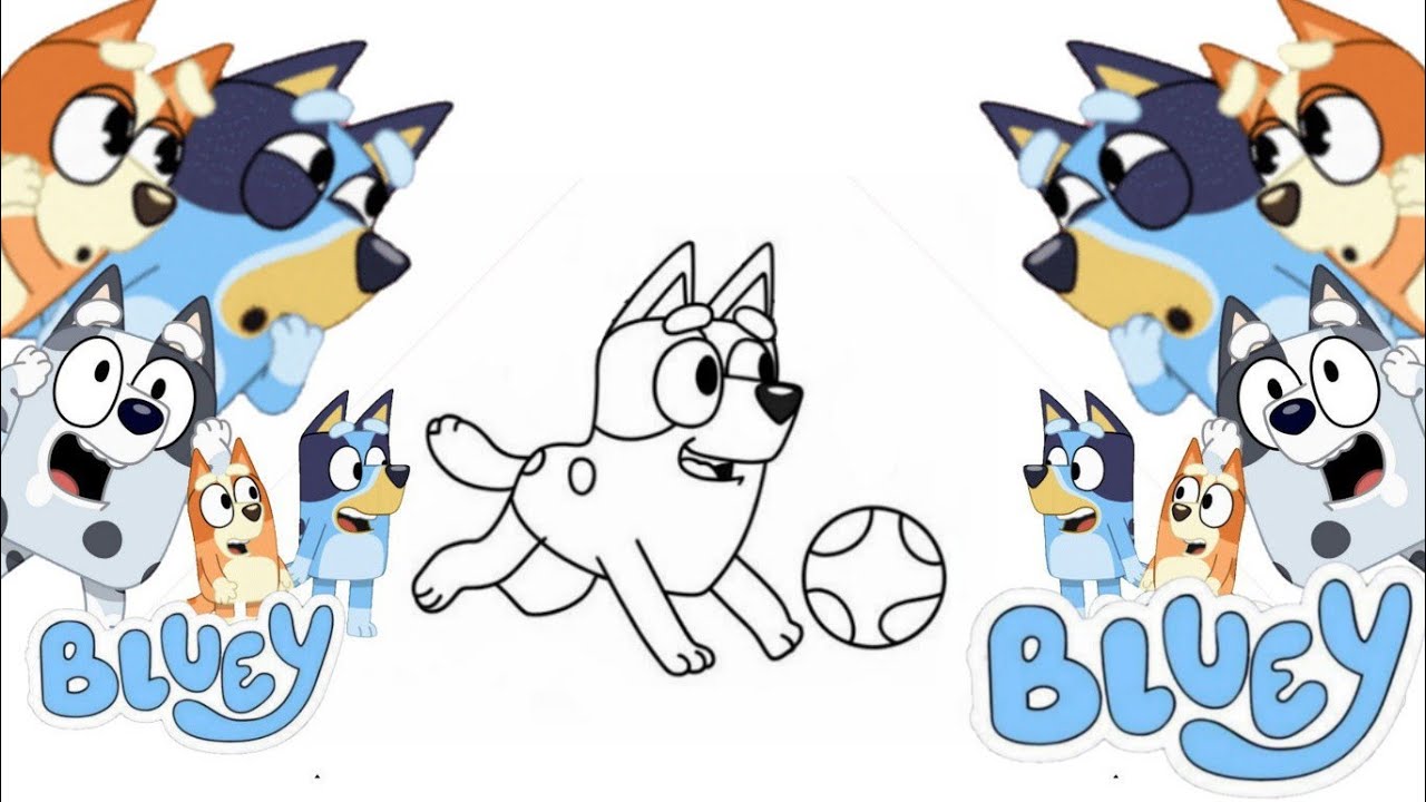 How to Draw Bluey Playing Soccer ⚽ | Bluey Drawing Tutorial for Kids ...