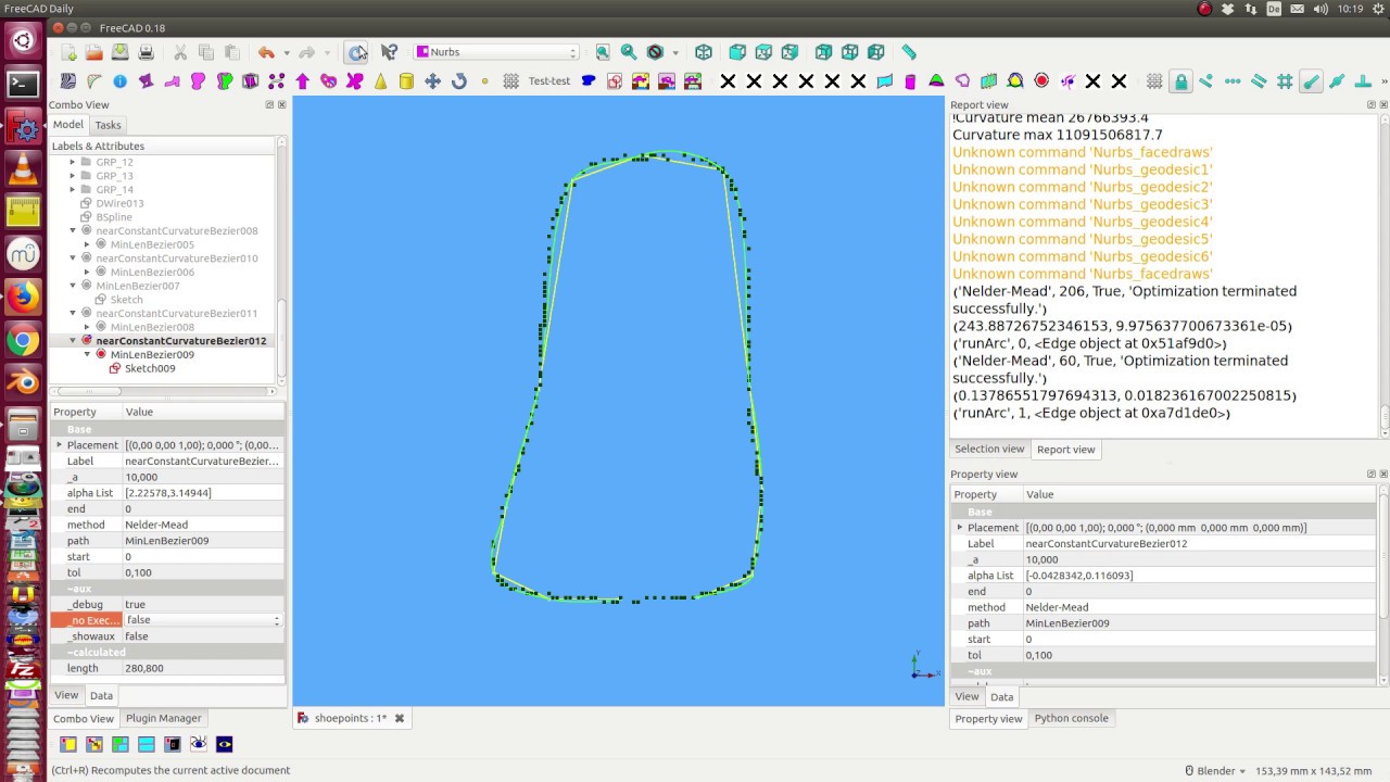 find shoe ribs as optimized bezier curves - YouTube