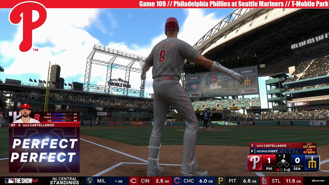 MLB The Show 24 | Philadelphia Phillies at Seattle Mariners | Game 109 ...
