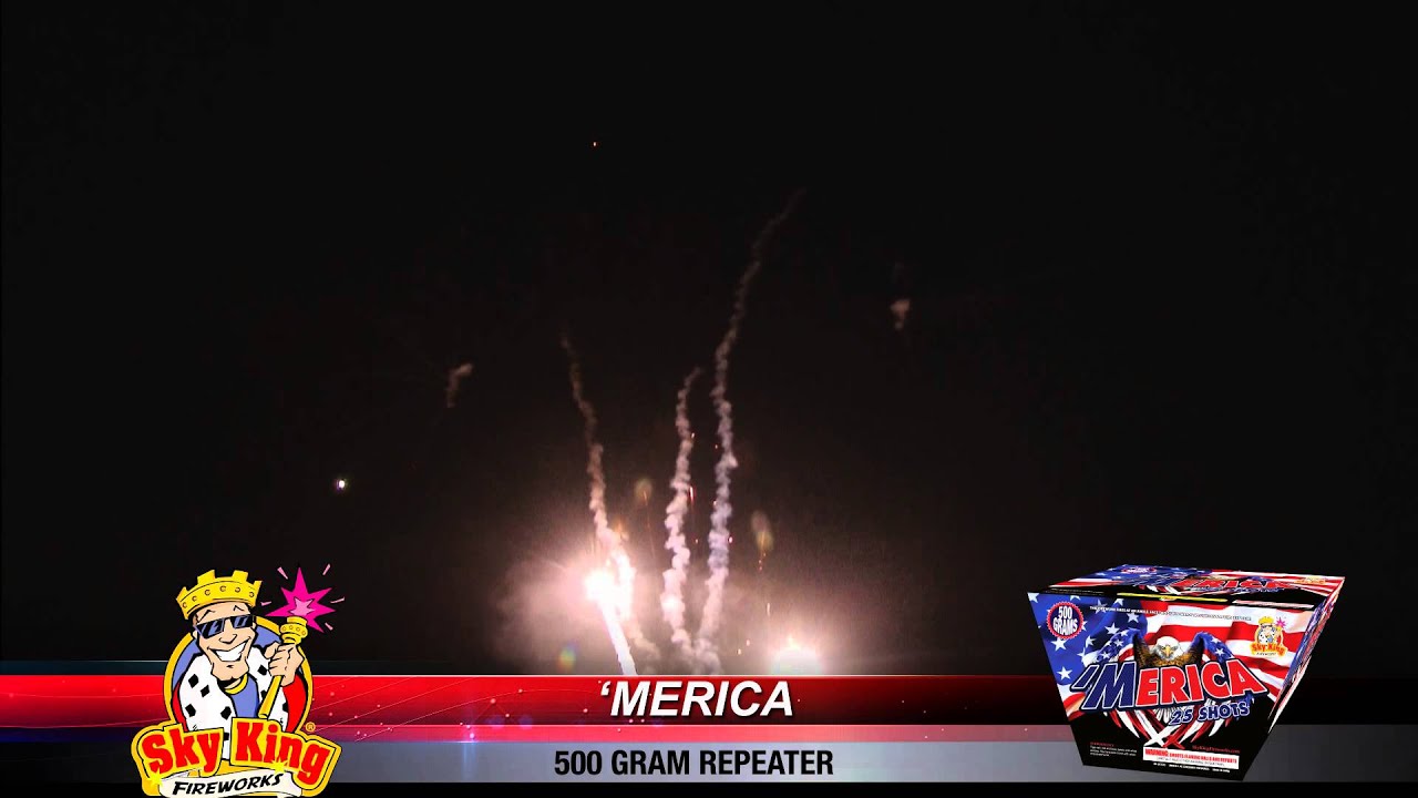 'Merica - 500 Gram Repeaters - Fireworks - YouTube