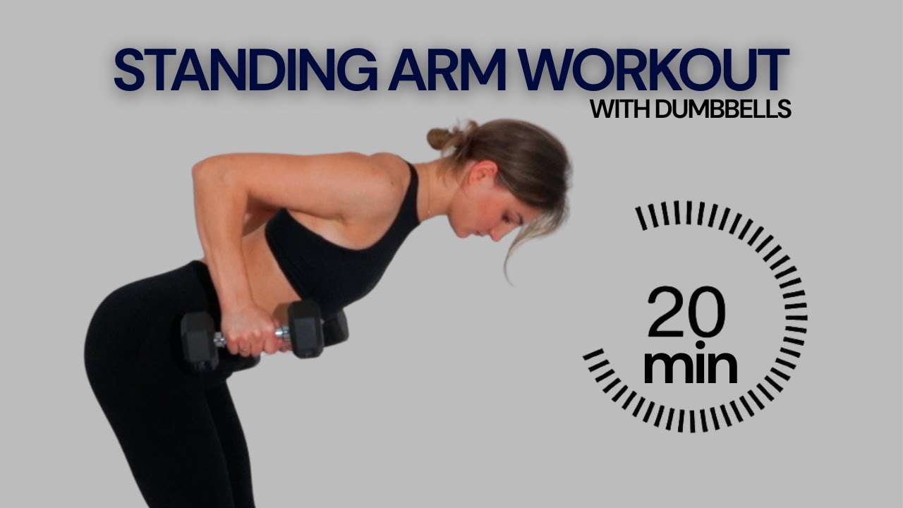 20 MIN STANDING ARM WORKOUT | With Dumbbells | No Pushups - YouTube
