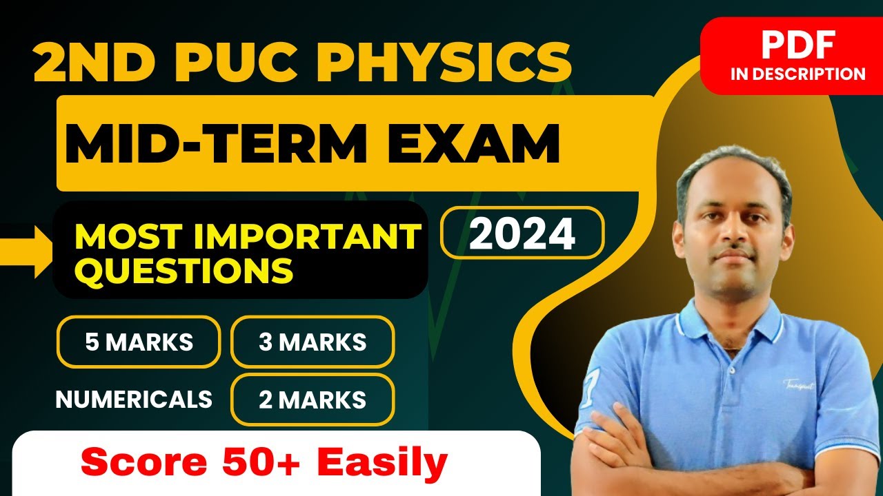 2nd PUC Physics Mid-Term Exam Important Questions #midtermexam2024 # ...