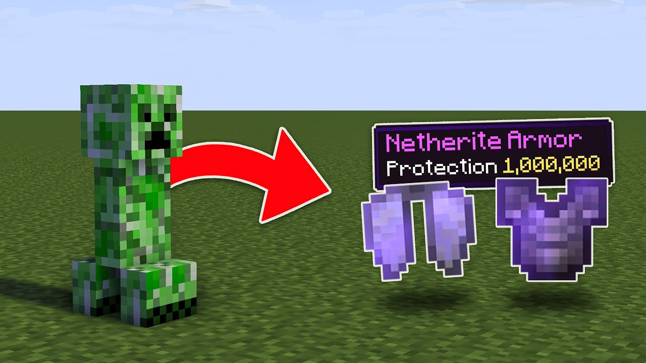 Minecraft, But Hostile Mob Drops Op Items !! - YouTube