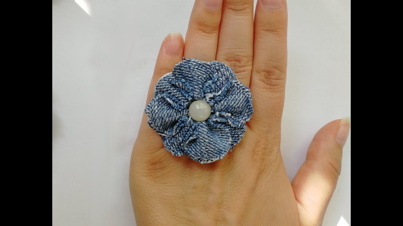 Простой цветок из джинсовой ткани. Мастер класс | Simple Denim Flower ...