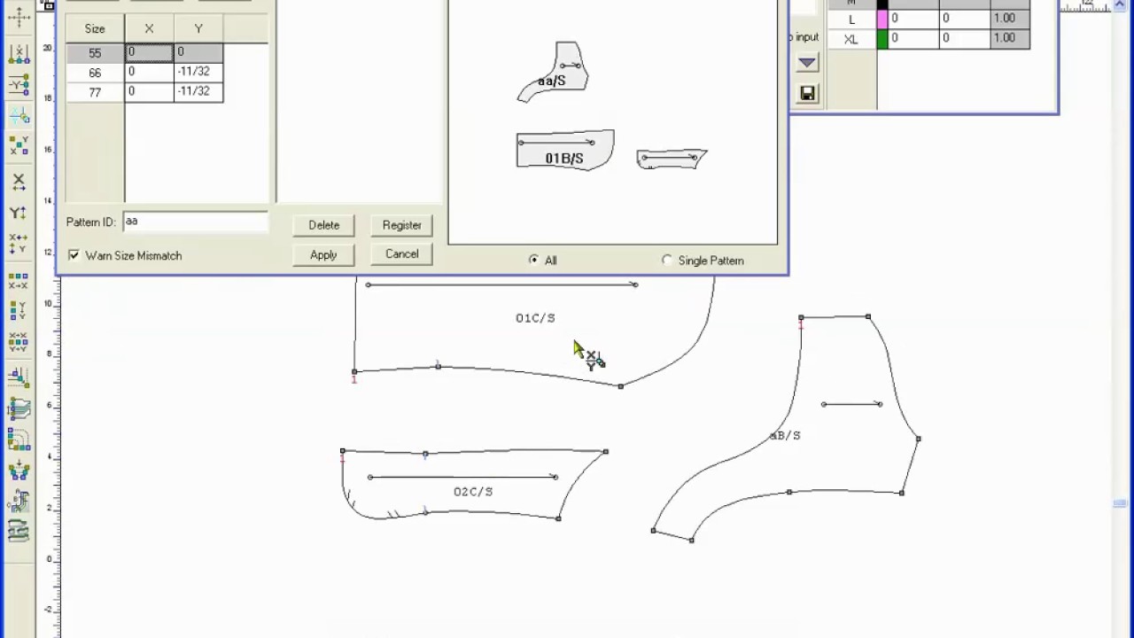 Style Cad Grading Tutorial 7 - YouTube