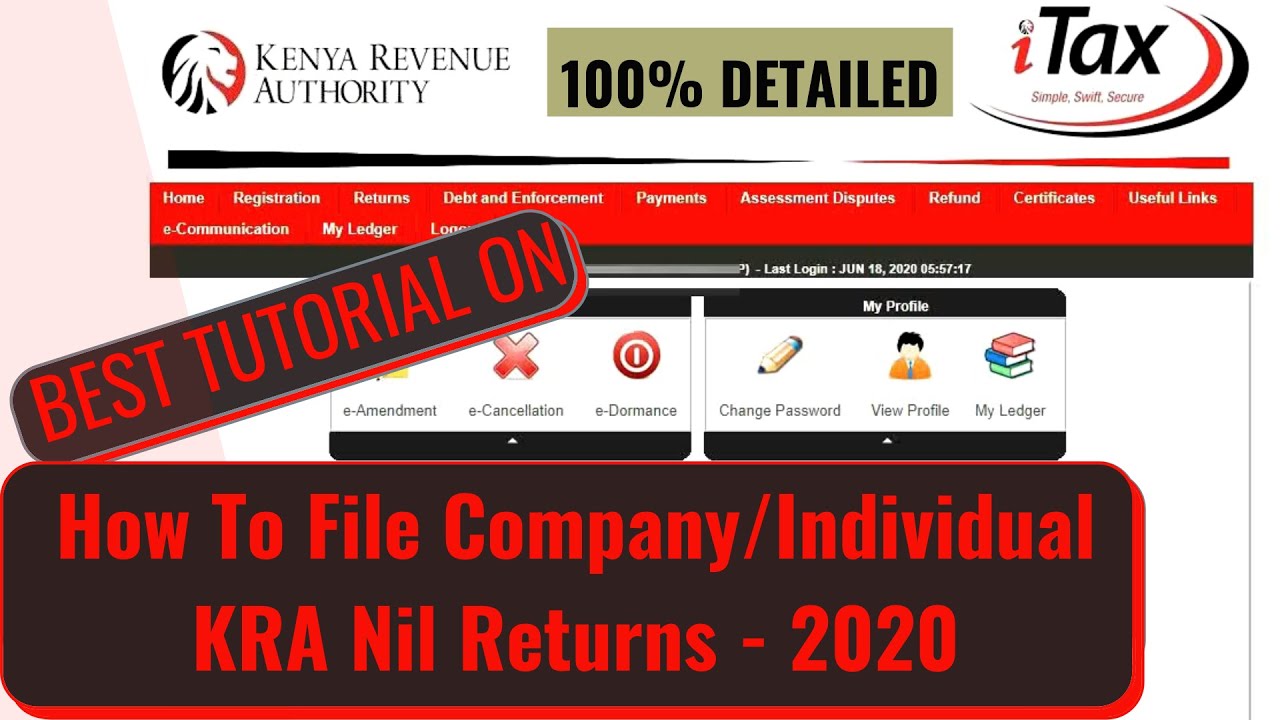 ITAX: How To File Your Company/Individual KRA Nil Returns Online on ...