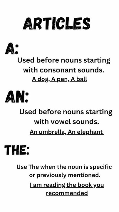 How to use articles correctly? Articles a an the - YouTube