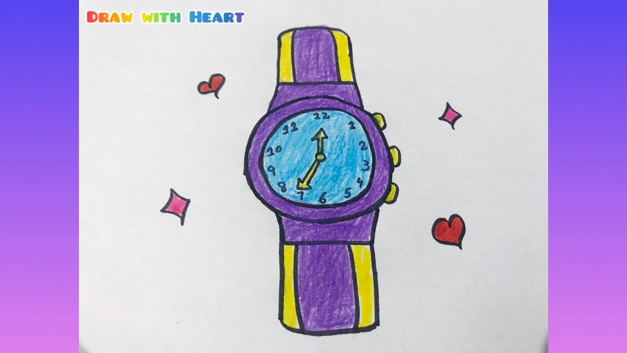How to Draw Watch Step by Step| Draw a Smart Watch | Wrist Watch ...