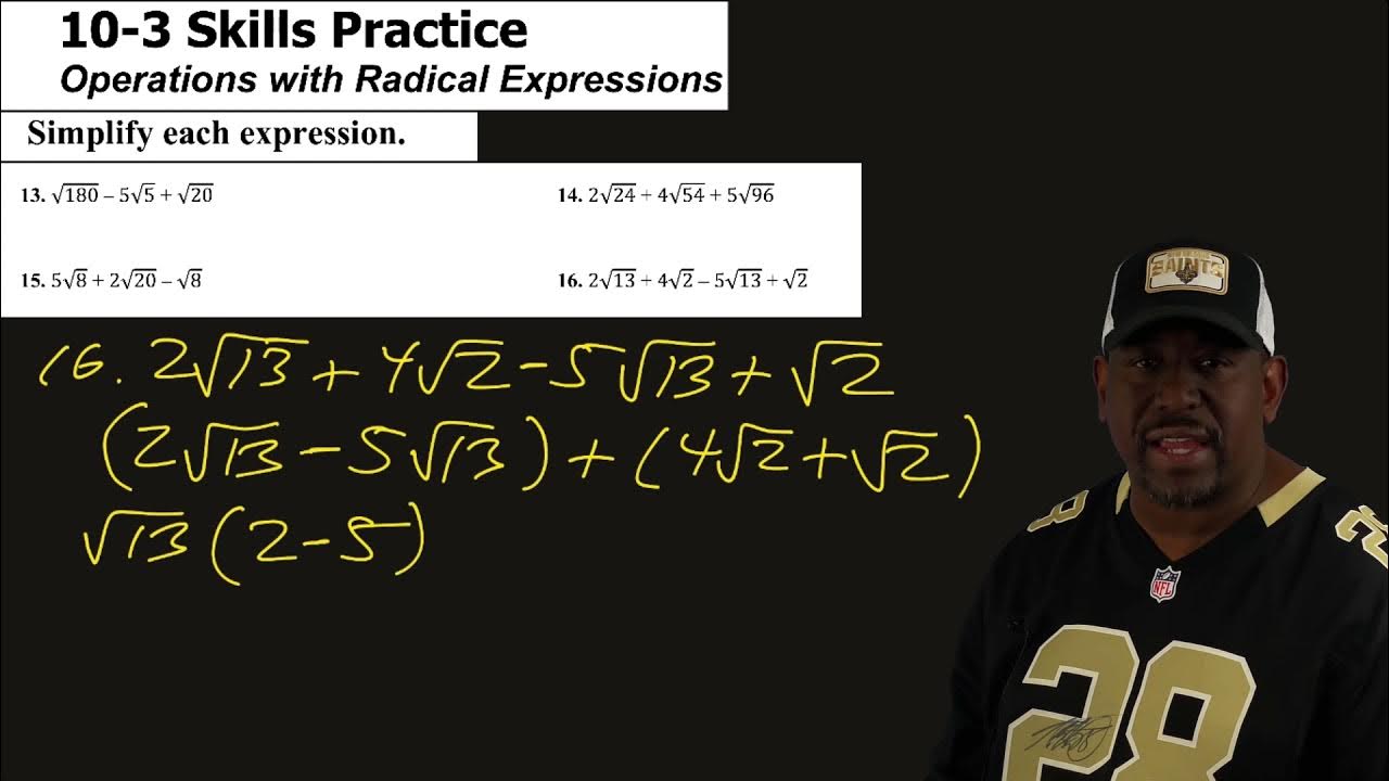 McGraw Hill Algebra 1, Chapter 10, Lesson 3 - Operations with Radical ...