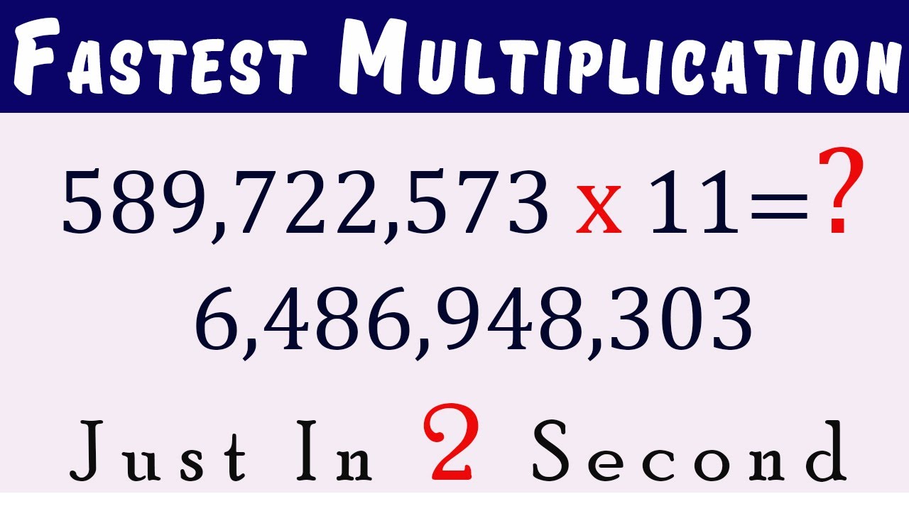 Fastest Multiplication just in 2 Seconds | AS Learning Point - YouTube