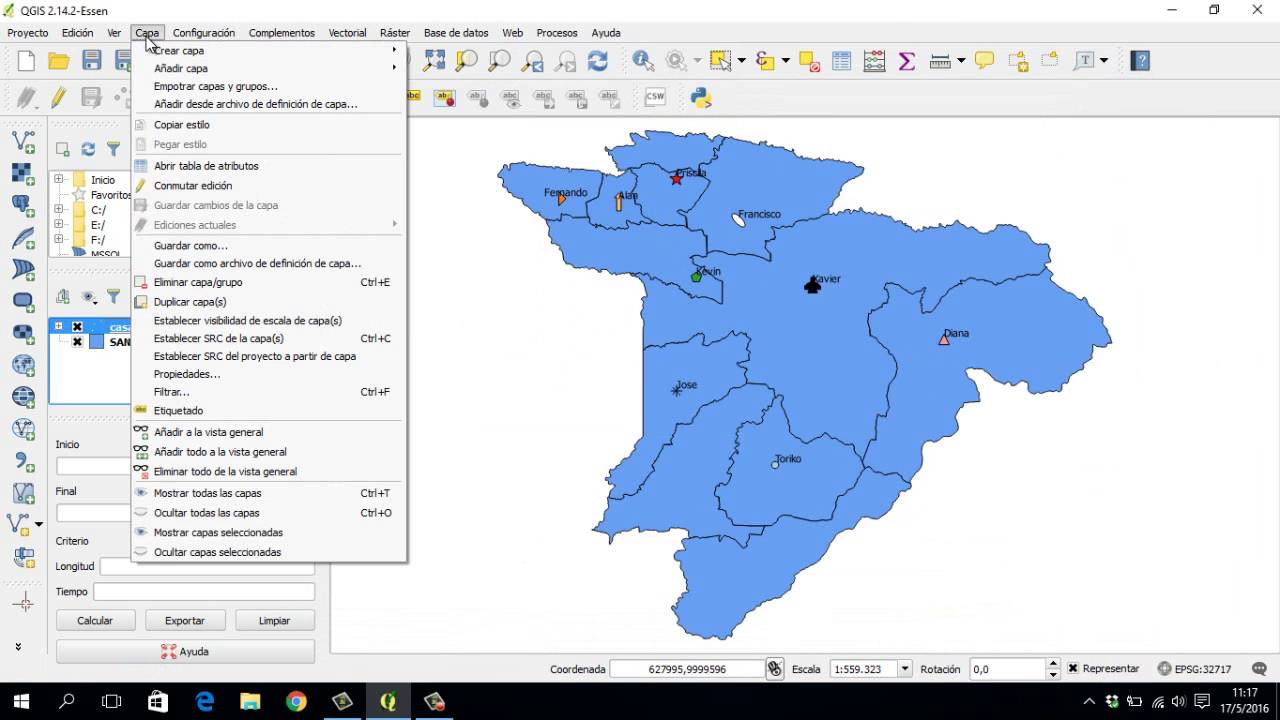 Creación de capas en QGis - YouTube