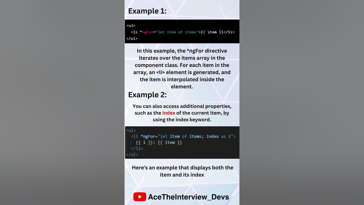 What Is Ngfor Directive In Angular Angular Shorts Angulartraining Ngfor Youtube