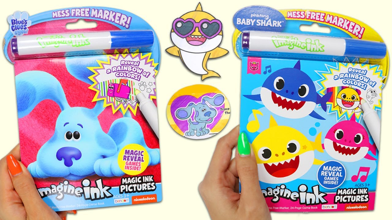 Baby Shark & Nick Jr Blue's Clues Imagine Ink Activity Coloring Book ...
