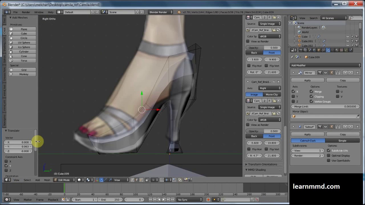 Modeling Killer Heels in Blender Timelapse [LearnMMD Supplemental Video ...