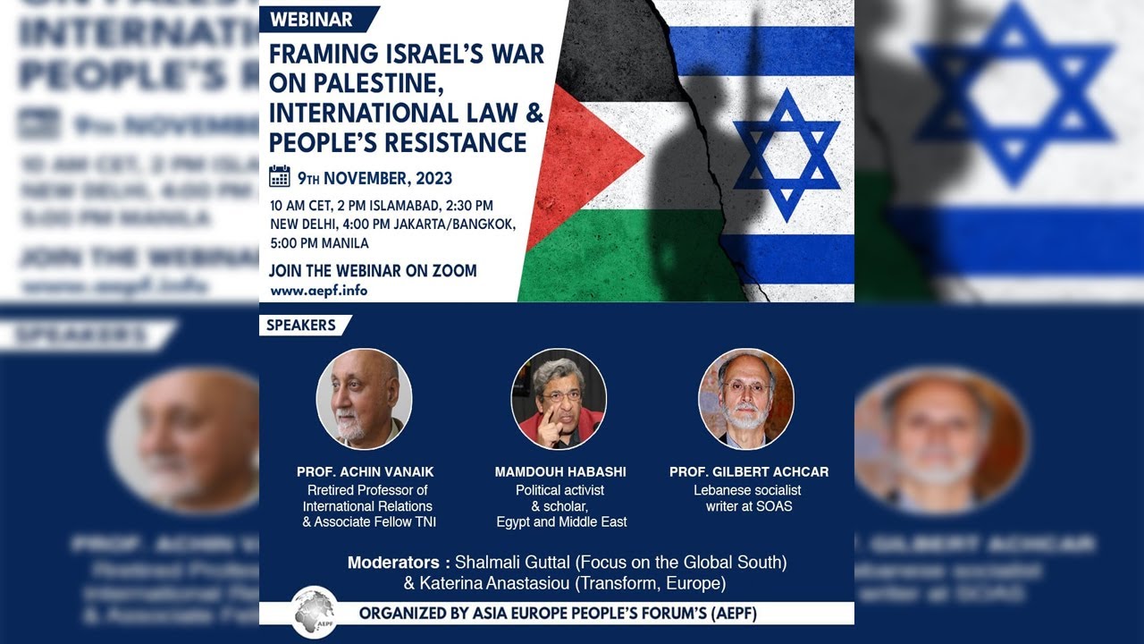 Webinar: Framing Israel's War on Palestine, International Law & People ...