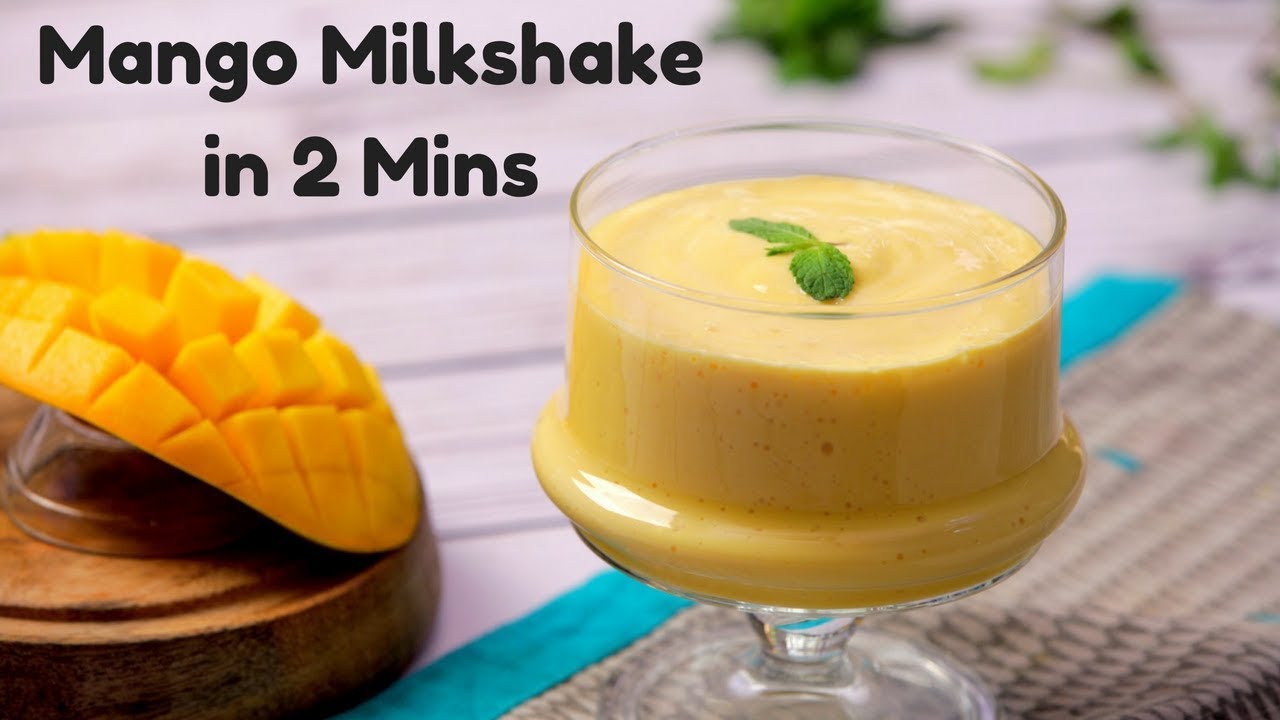 Mango Milkshake Recipe - मैंगो मिल्क शेक - How To Make Mango Shake with ...