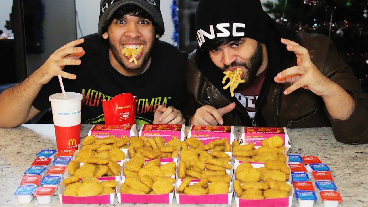 200 McDonalds Nugget Eating Competition! | 9,500 Calories - YouTube