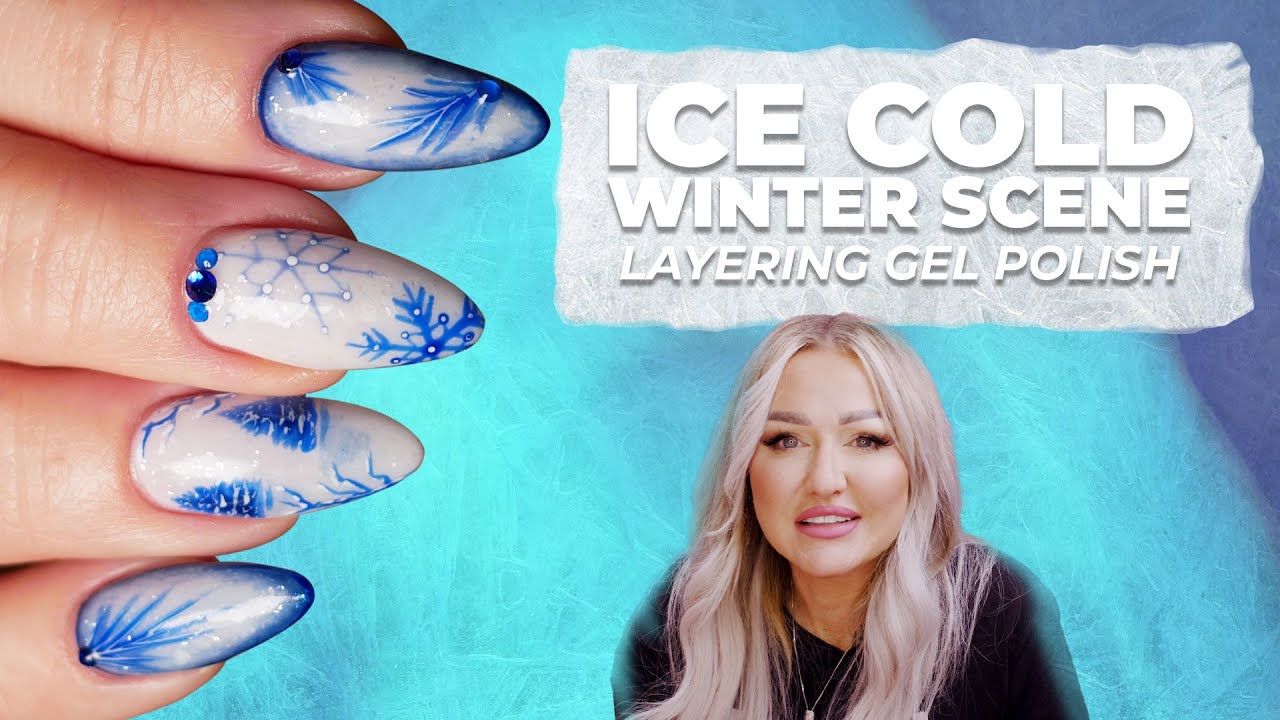 Winter Nails with Gel Polish Layering Technique - YouTube