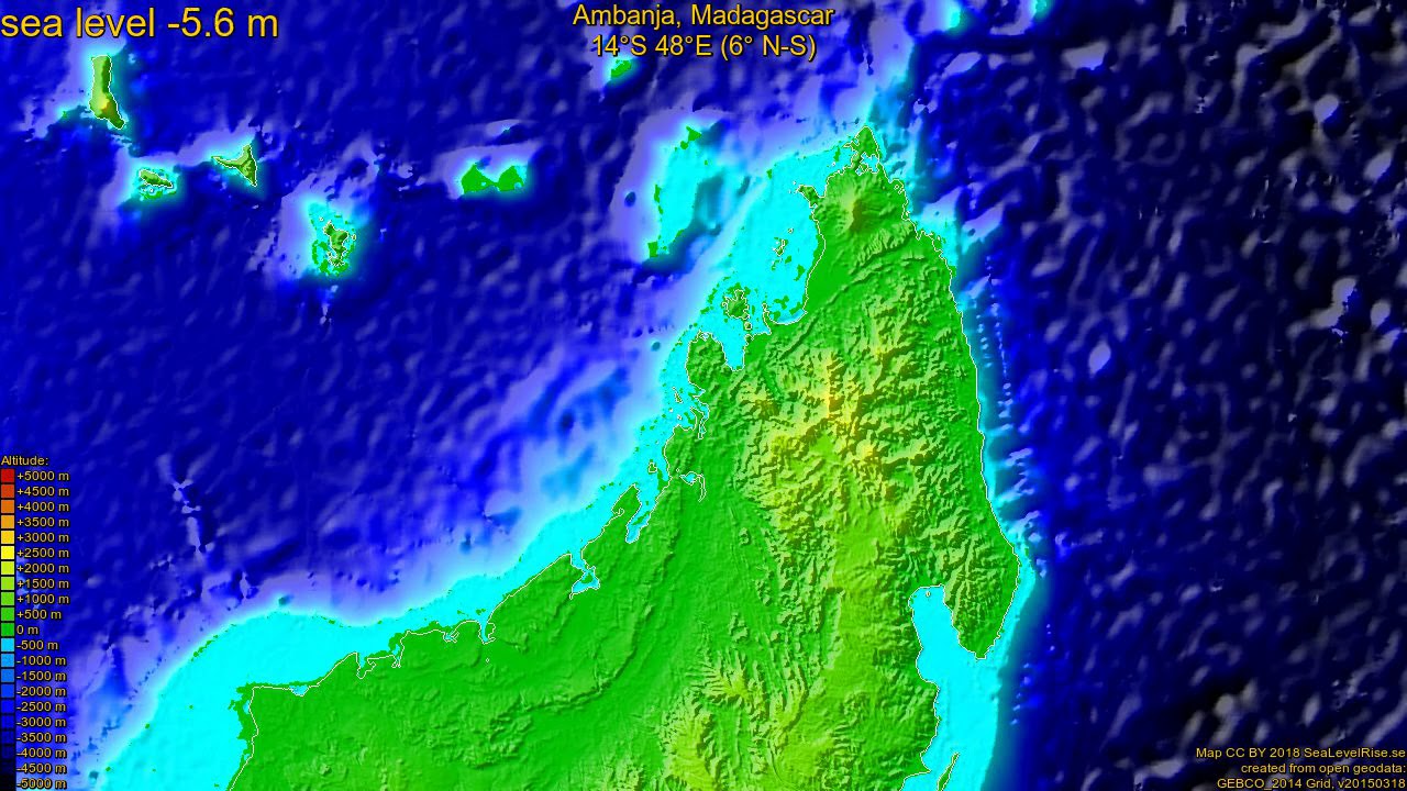Ambanja, Madagascar, sea level rise -135 - 65 m - YouTube