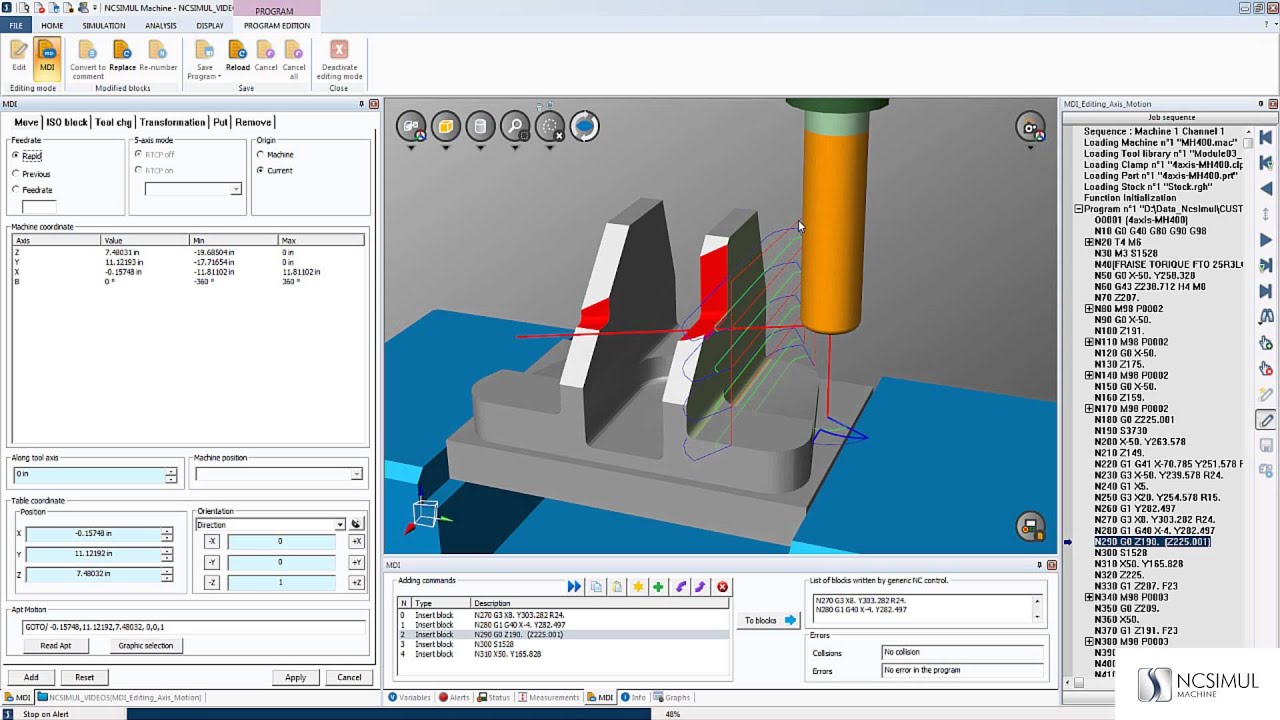 NCSIMUL Machine | Features | Using MDI for adding motions in your CNC ...