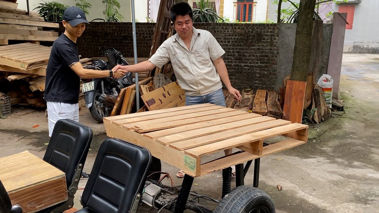 💡Unique Electric Car Design Idea With Pallet Wood Body And Sturdy Zinc ...