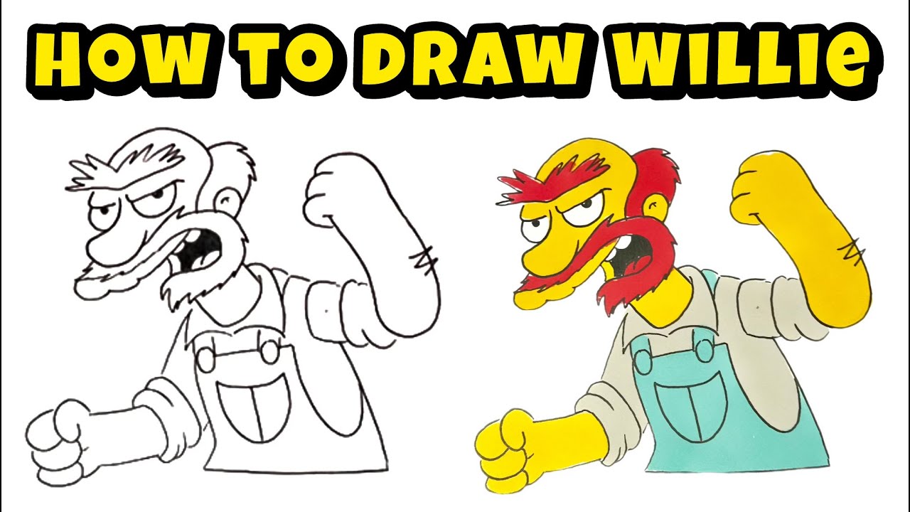 How to Draw Groundskeeper Willie from The Simpsons – Iconic Character ...