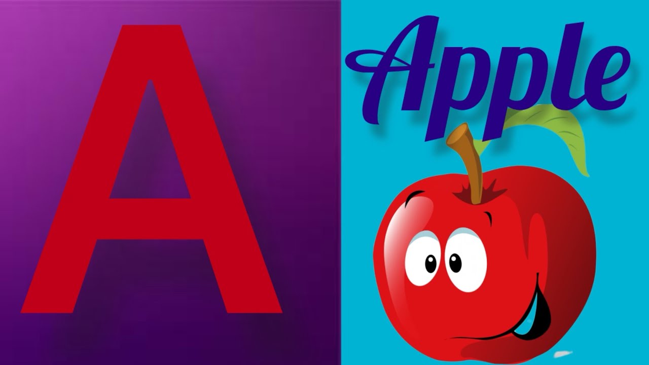 A for apple 🍎 | A for ant 🐜 || Two words - ABC Alphabet with animated ...