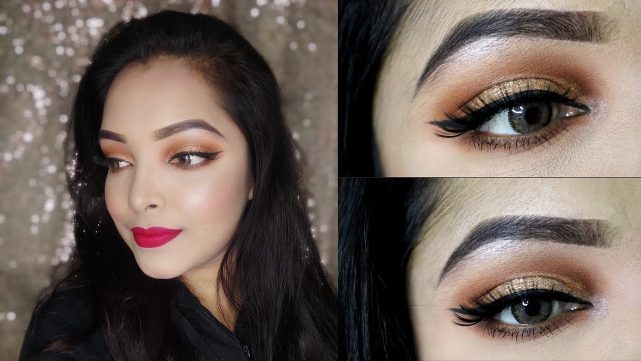 BRIDAL EYE MAKEUP TUTORIAL II STEP BY STEP GLITTER EYESHADOW TUTORIAL ...